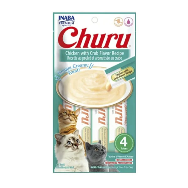 Churu Gato x4 Pollo con Cangrejo